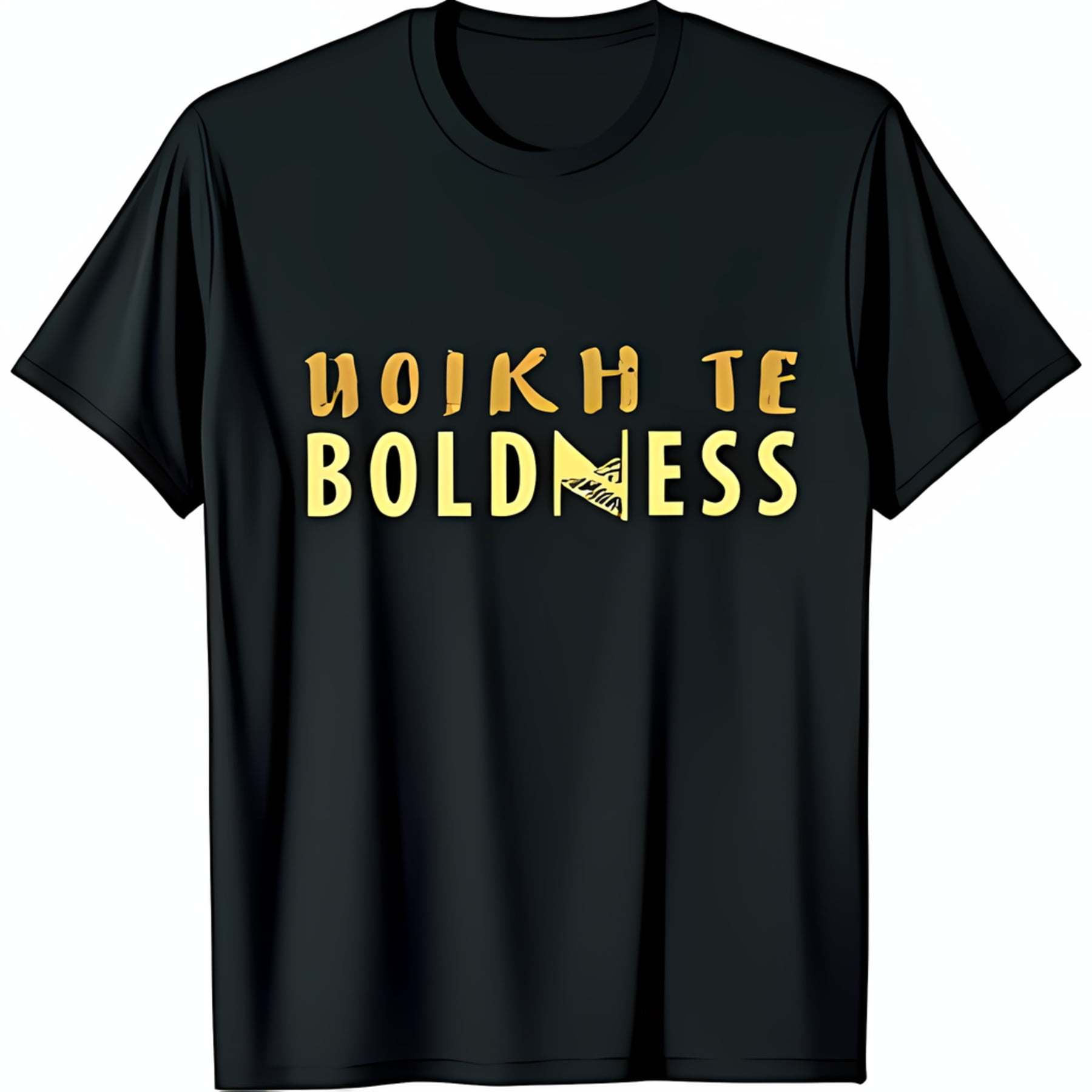 Bold Black T-Shirt with Work & Boldness Graphic Stylish Neck - Walmart.com