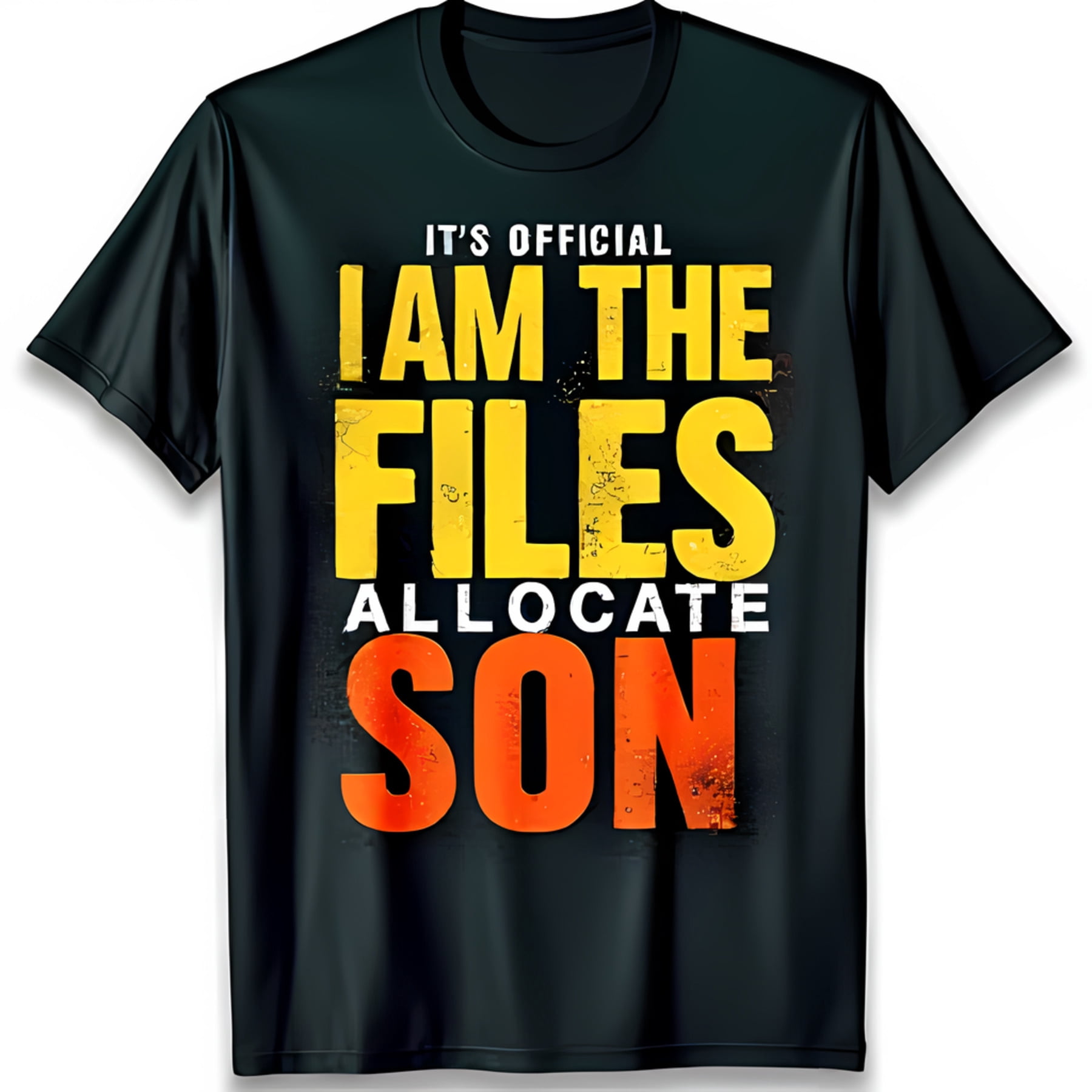 Bold Black T-Shirt with Yellow & It's I AM THE FILES ALLOCATE SON ...