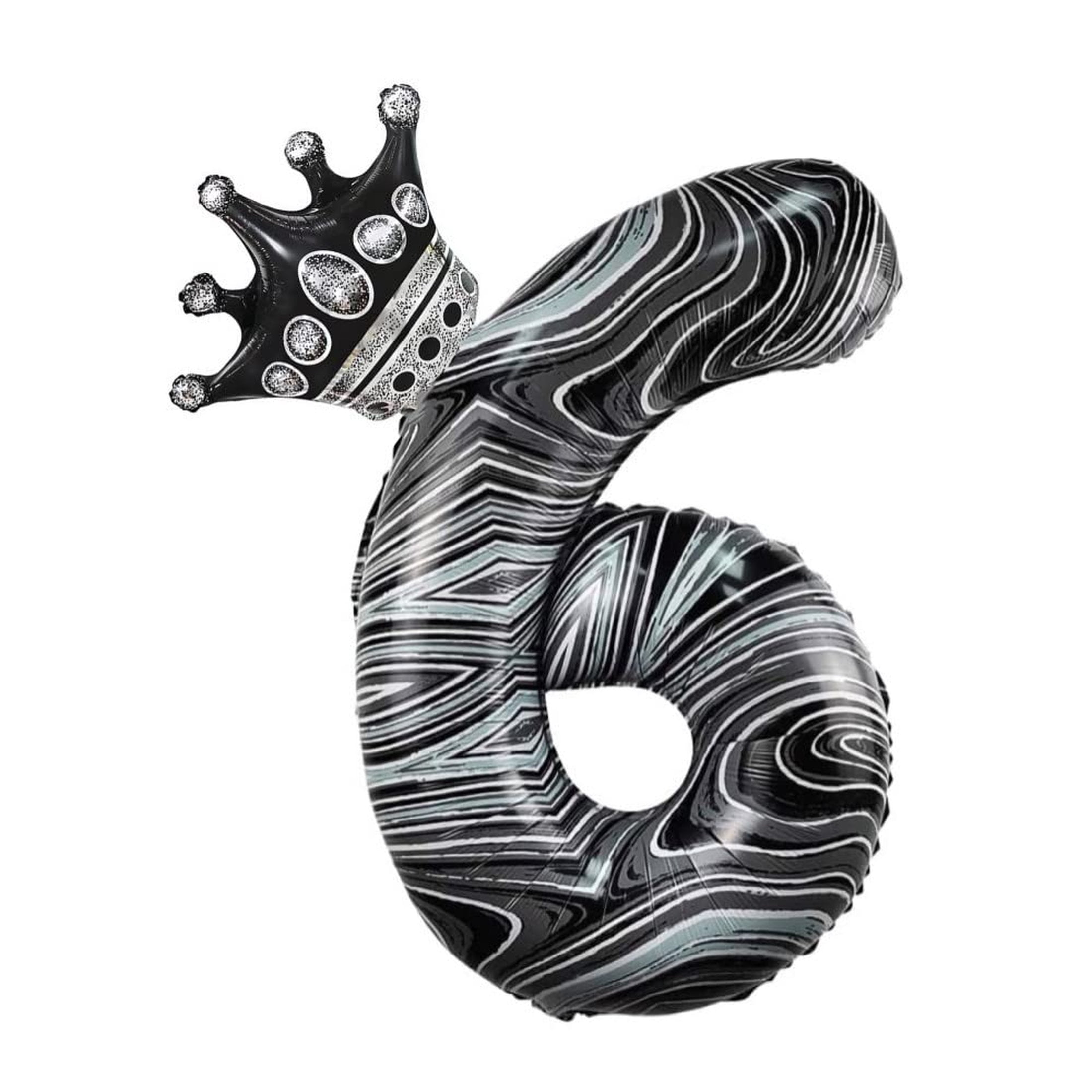 Bold Black and White Number 6 Balloons for Kids' Birthday Celebrations ...