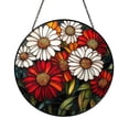 Bold Bloom Floral Stained Glass Window Panel – Botanical Decor ...