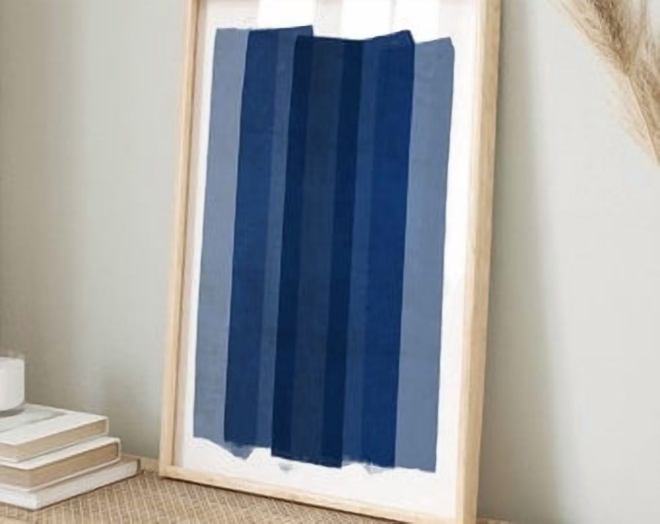 Bold Blue Brush Strokes Poster Modern Minimalist Decor , Poster Print ...