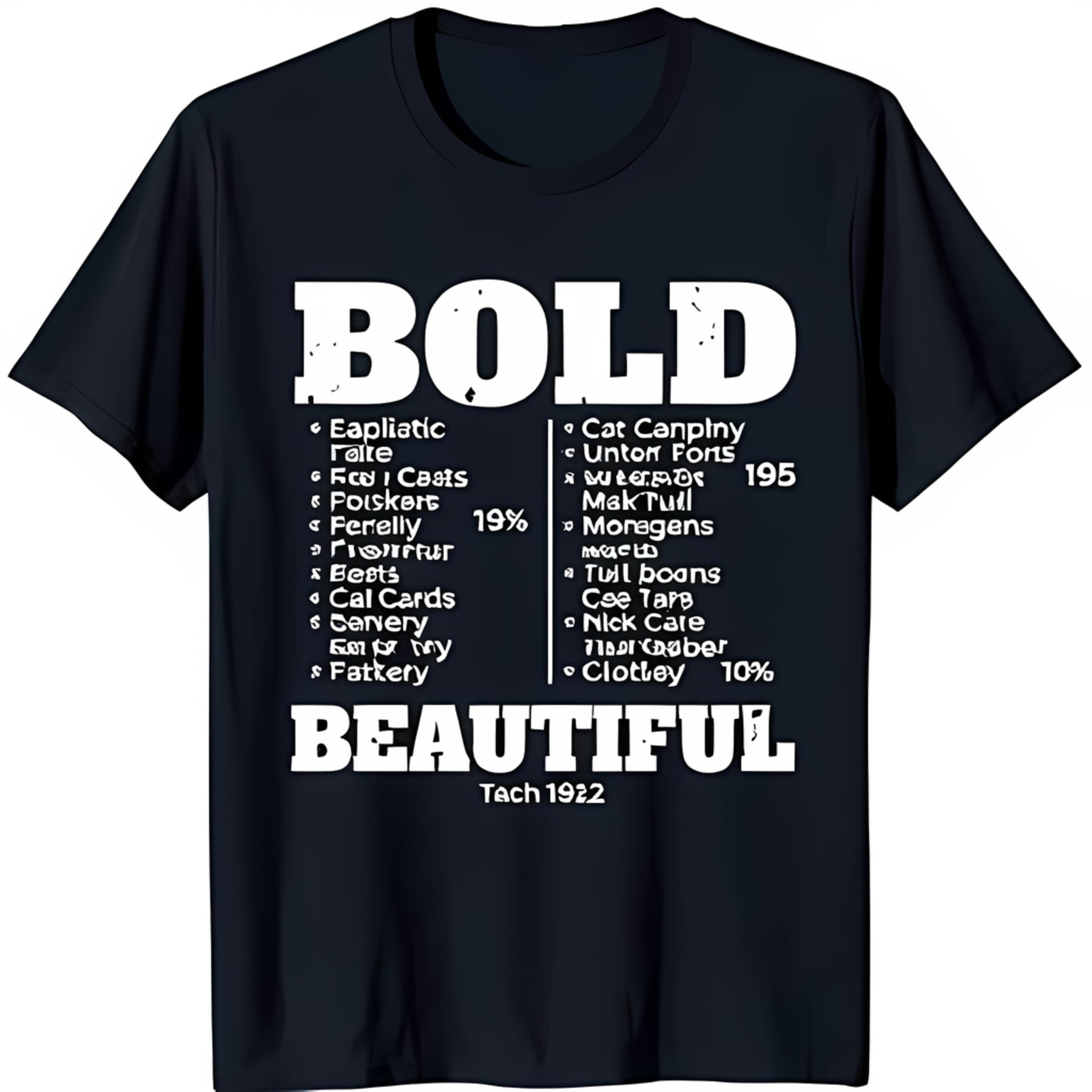 Bold Blue Graphic T-Shirt with Artist Names & Percentages Beautiful ...