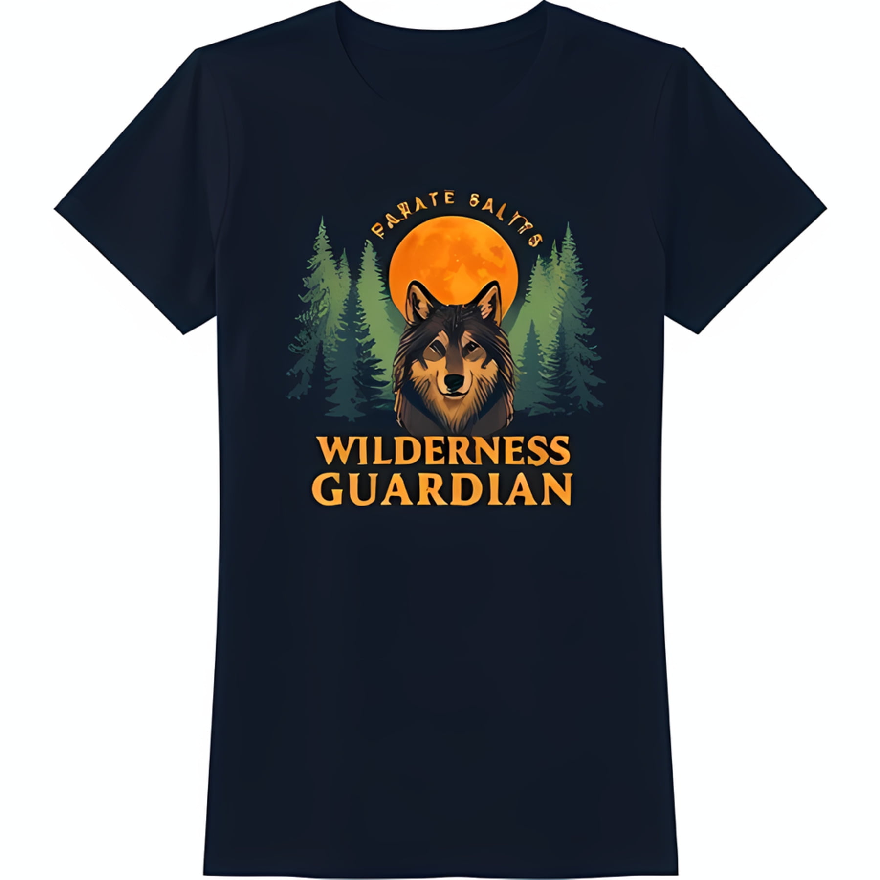 Bold Blue T-Shirt with Full Moon & Pine Trees Wilderness Guardian ...