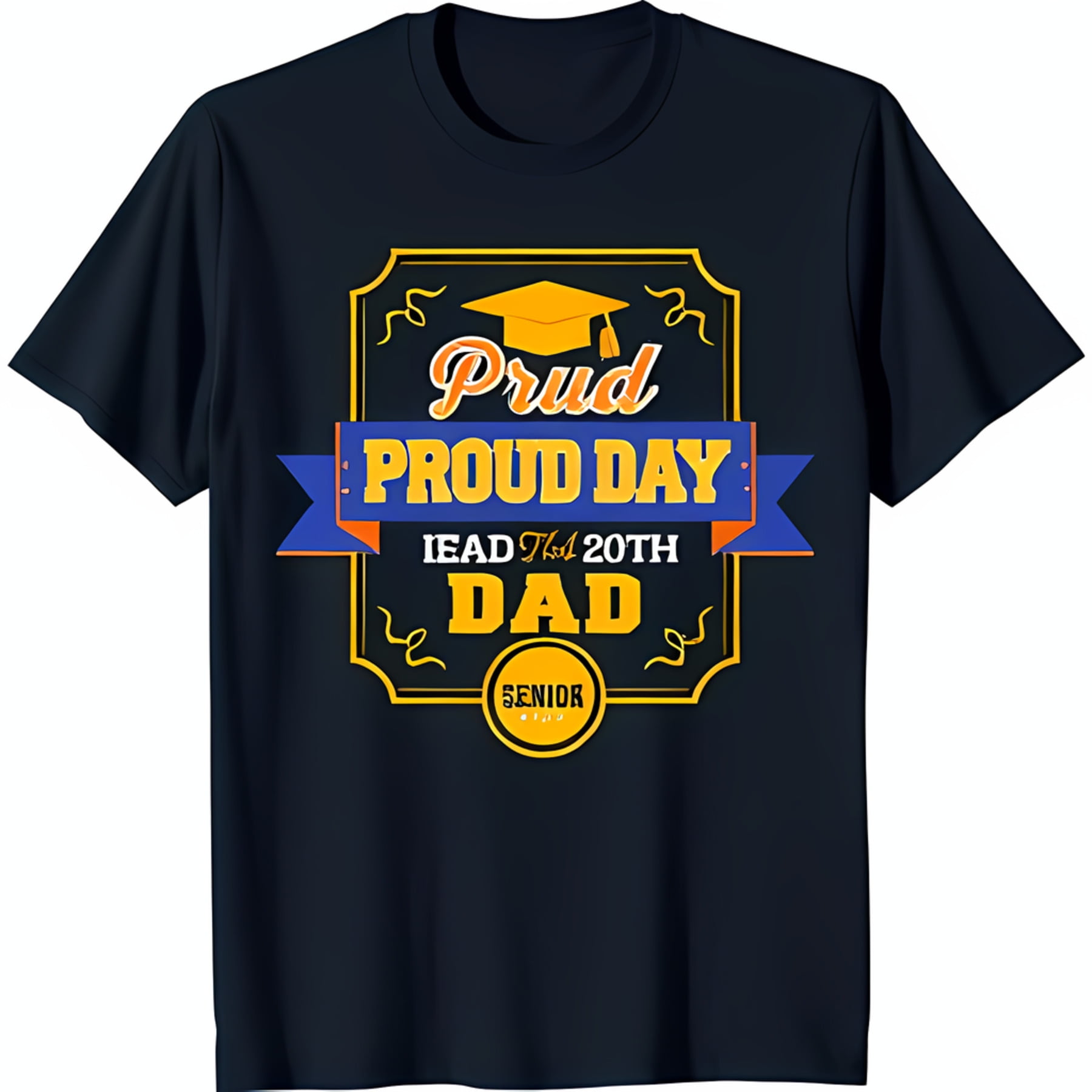 Bold Blue T-Shirt with Graduation & 'Proud Day Dad' Graphic - Walmart.com