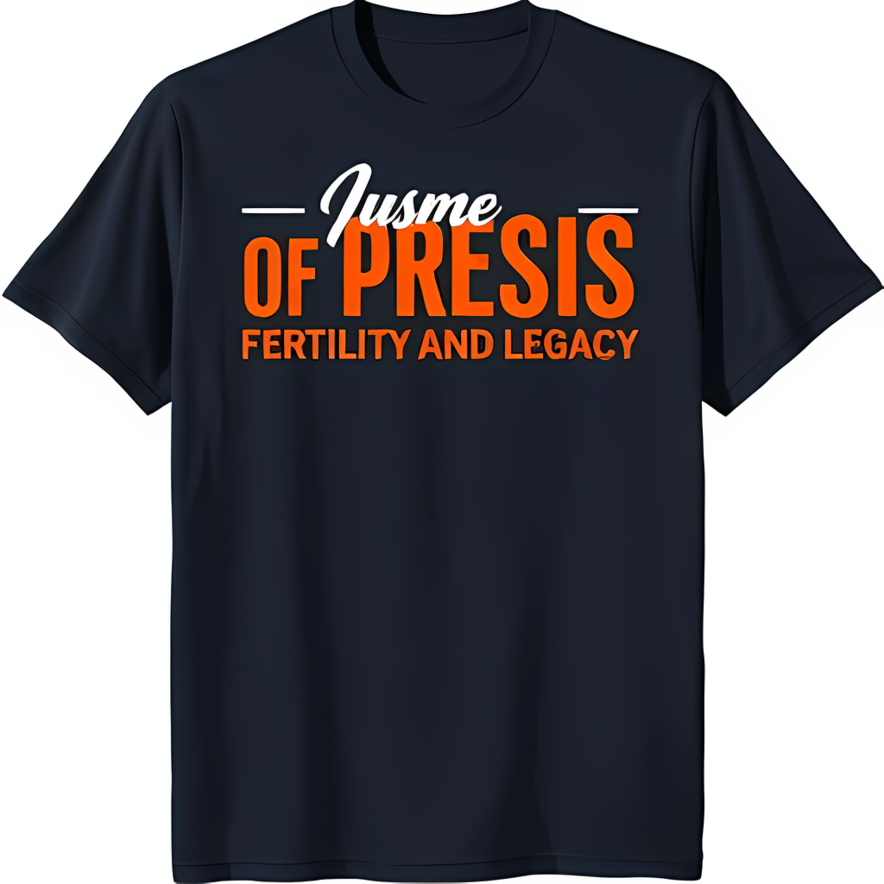 Bold Blue T-Shirt with 'Jusme of Presis' in Bright Fertility and Legacy ...