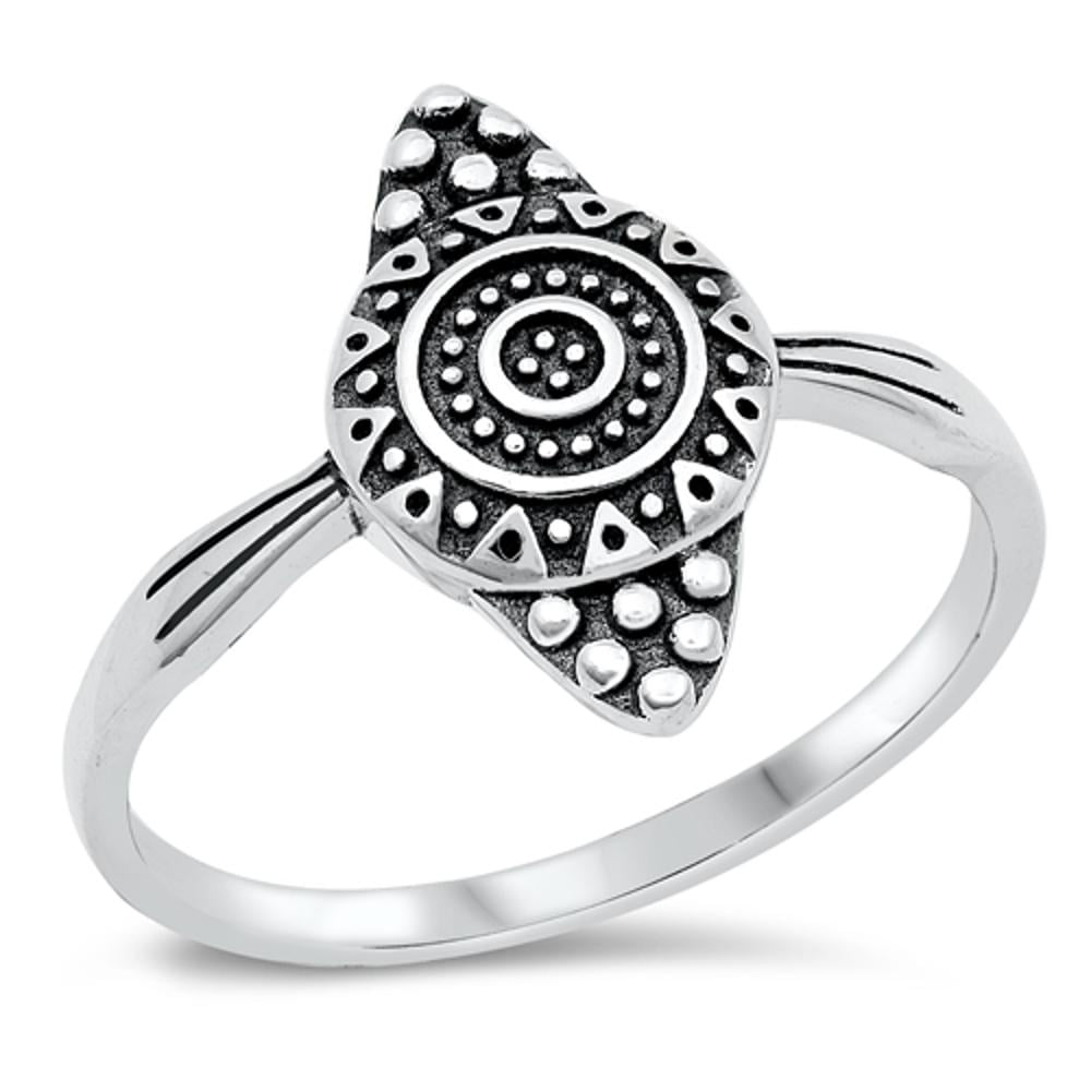 Bold Boho Bali Crest Statement Ring .925 Sterling Silver Band Jewelry ...
