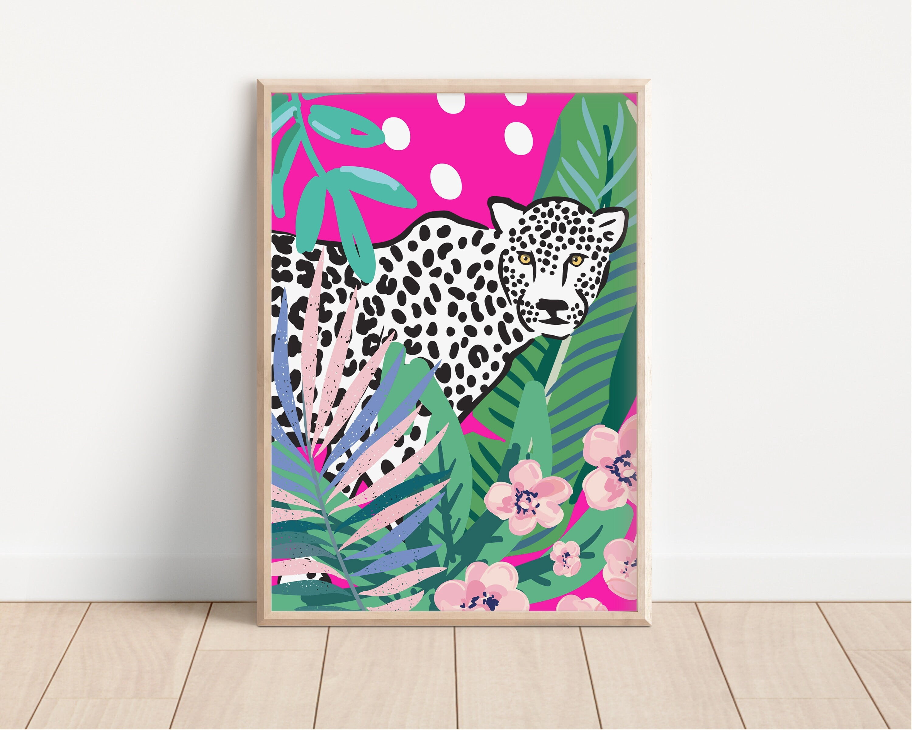 Bold Botanical Print Leo.Pard Colourful Jungle On Trend Floral ...