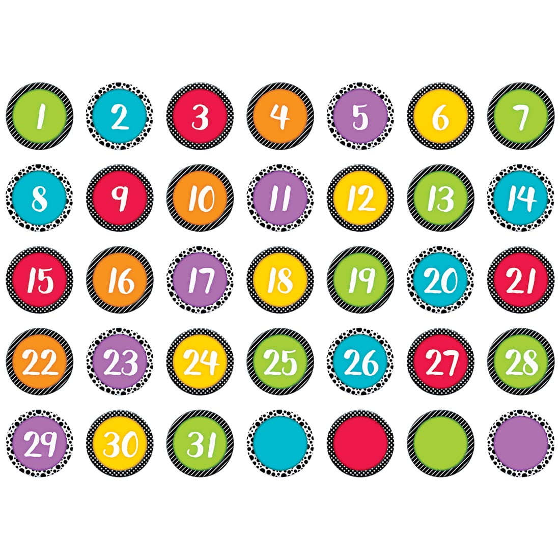 Creative Teaching Press Bold and Bright Calendar Days, Colorful Design ...