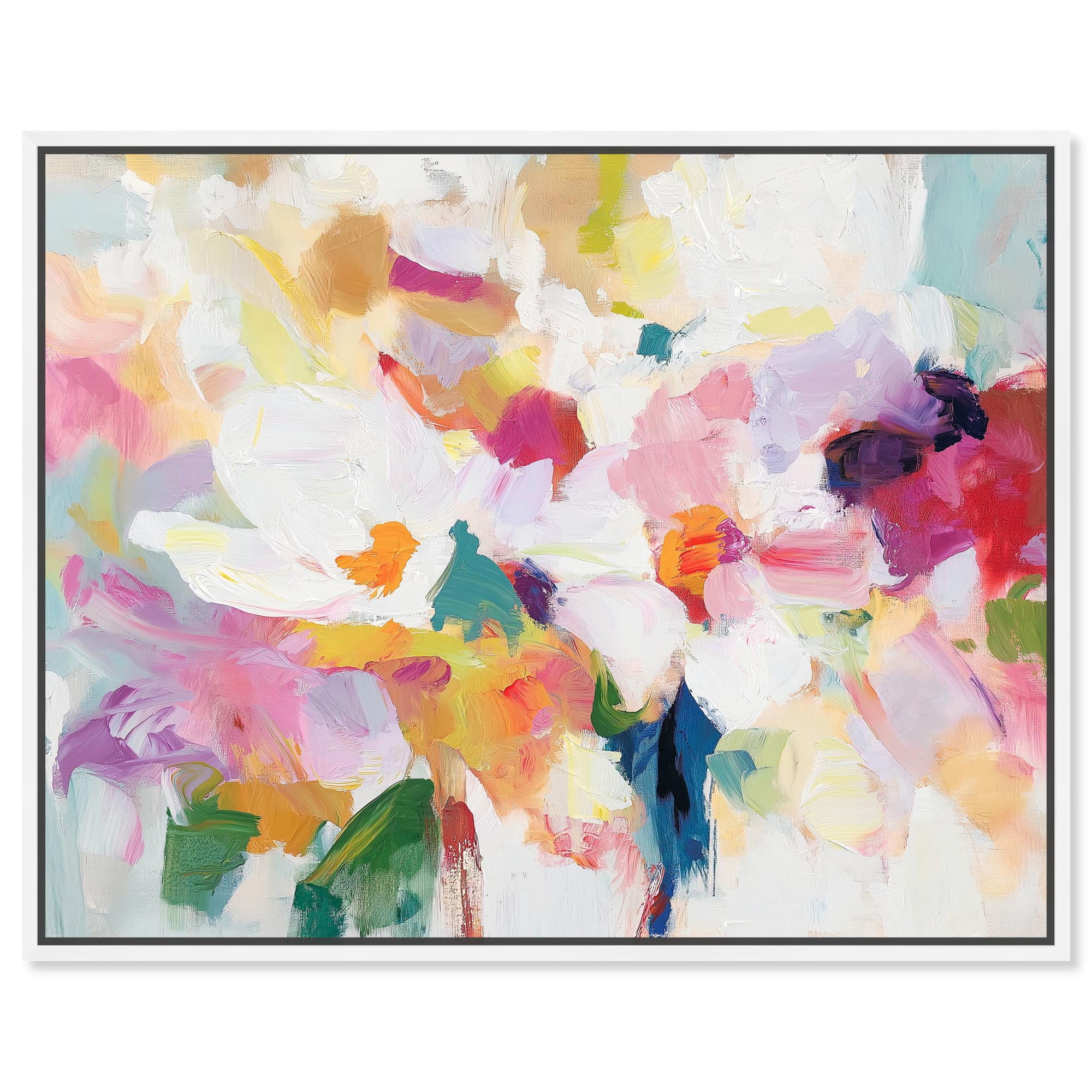 Bold Brushstroke II Canvas Colorful Abstracts by Art Remedy, White ...