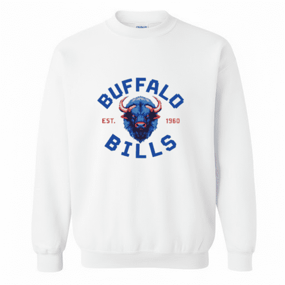 Bold Buffalo Game Day Football Gaming Blue Team Fan Art Sweatshirt up ...