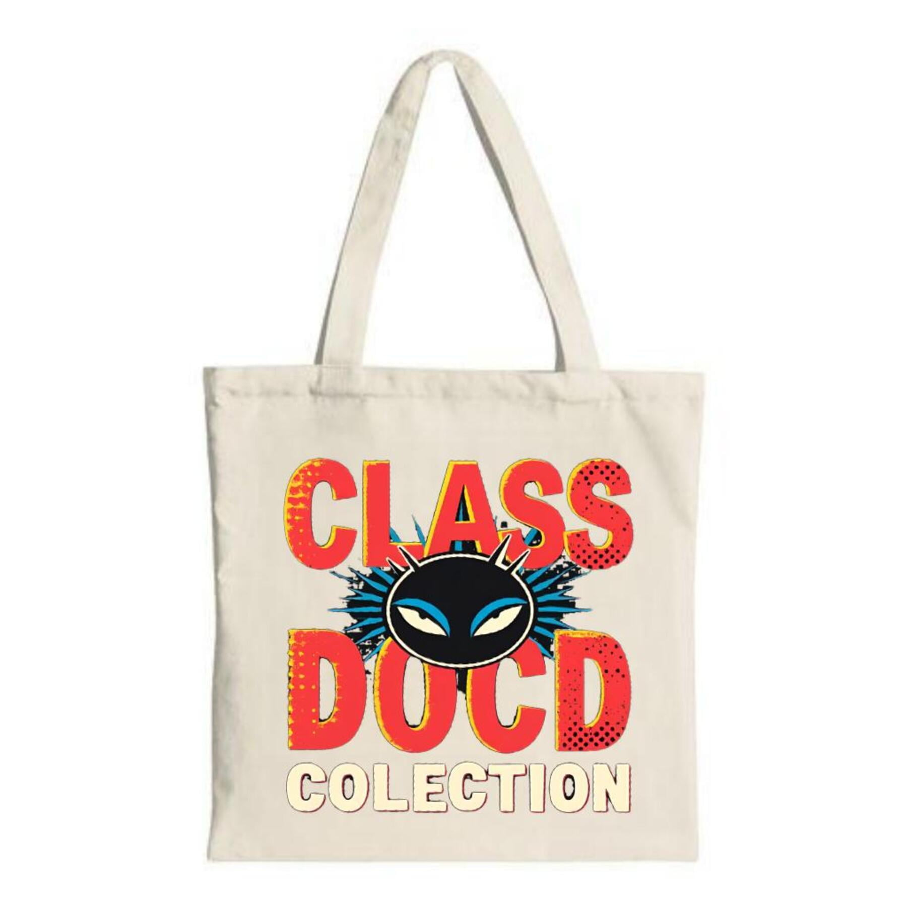 Bold " CLASS DUC COLLECTION " Text Tote Bag - Comic Book Style Design ...