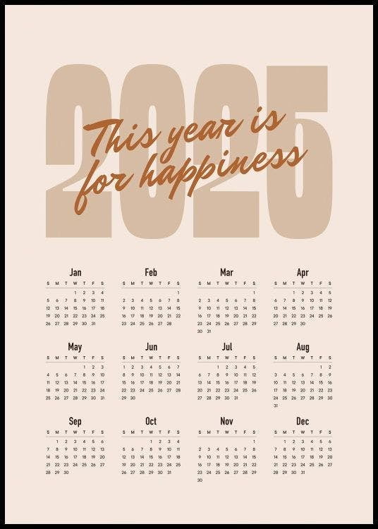Bold Calendar 2025 Us Poster Wall Art, Modern Wall Decor For Living ...