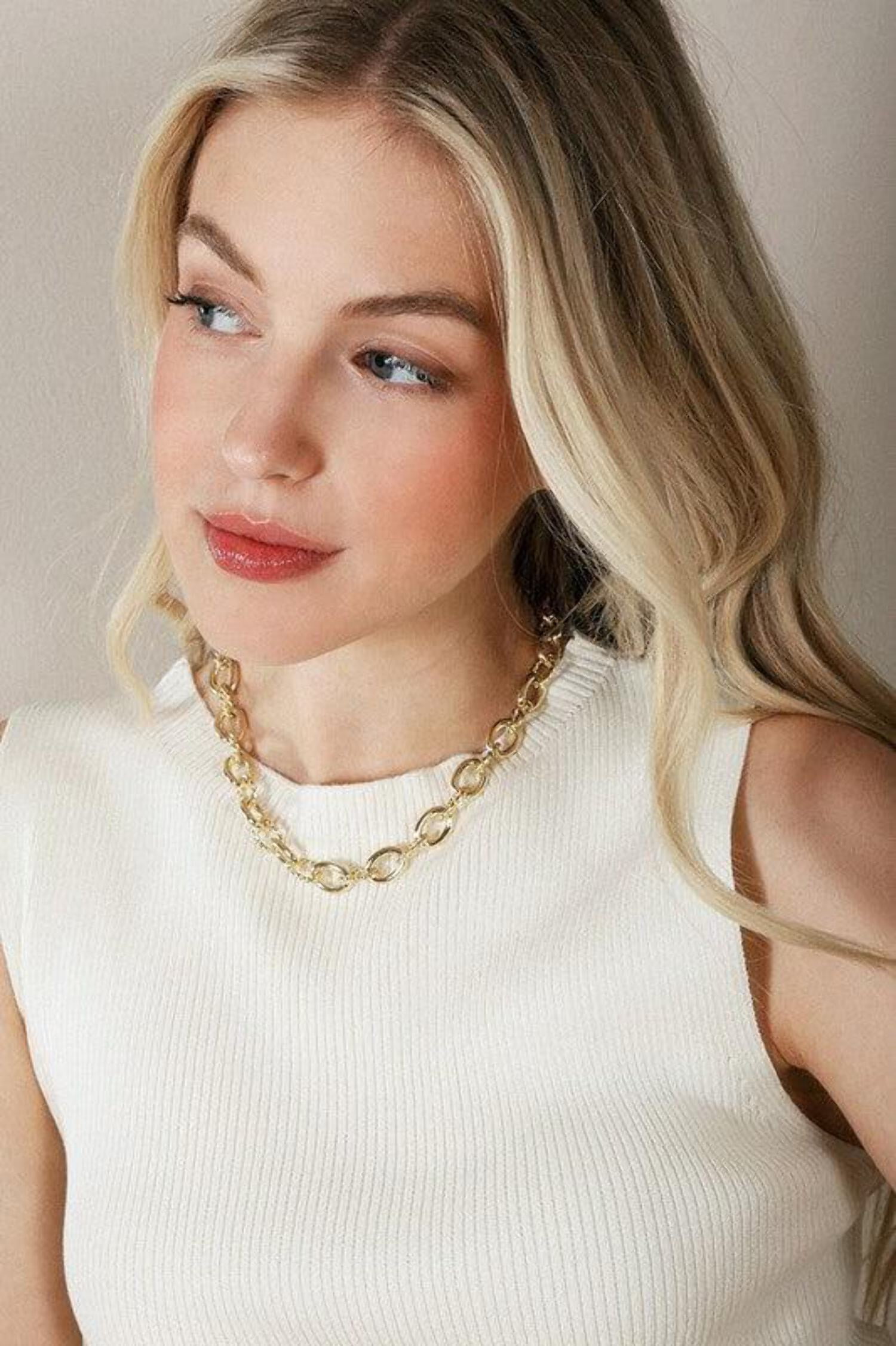Bold Chain Necklace - Gold - Walmart.com