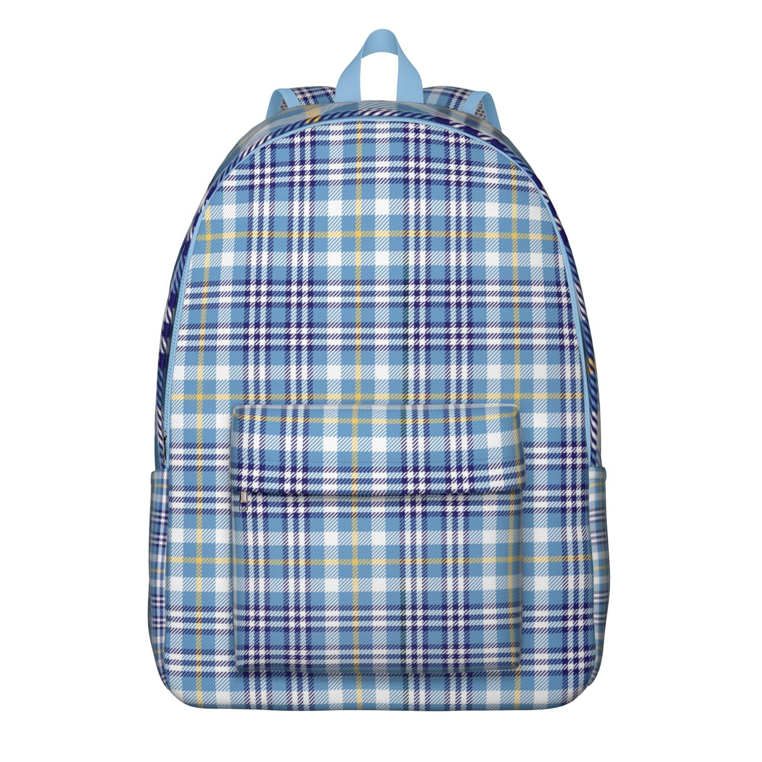 Bold Check Pattern Backpack with Roomy Interior, Adjustable Shoulder ...