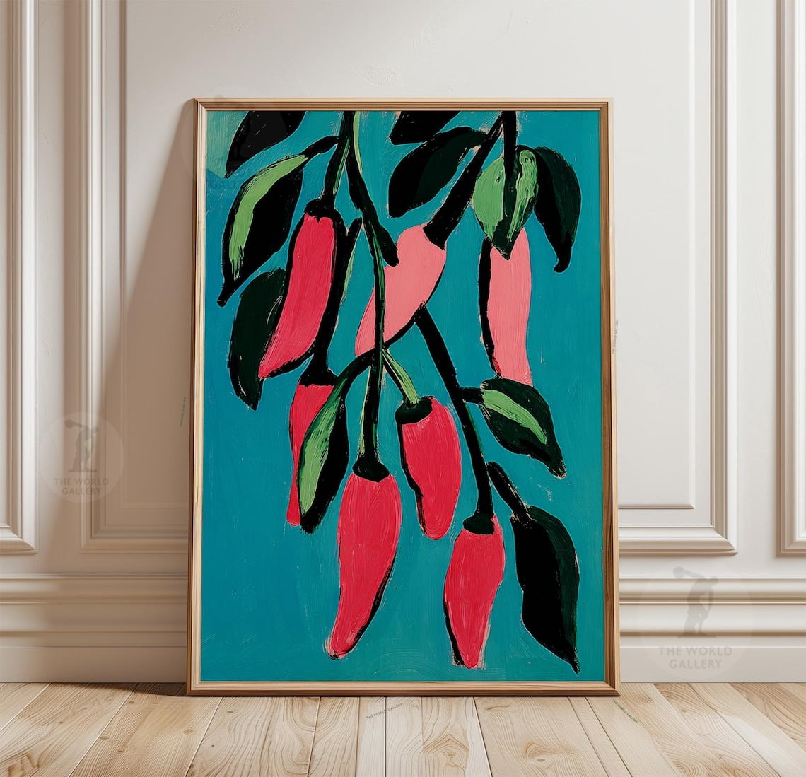 Bold Chili Pepper Botanical Modern Kitchen Wall Art Home Decor ...