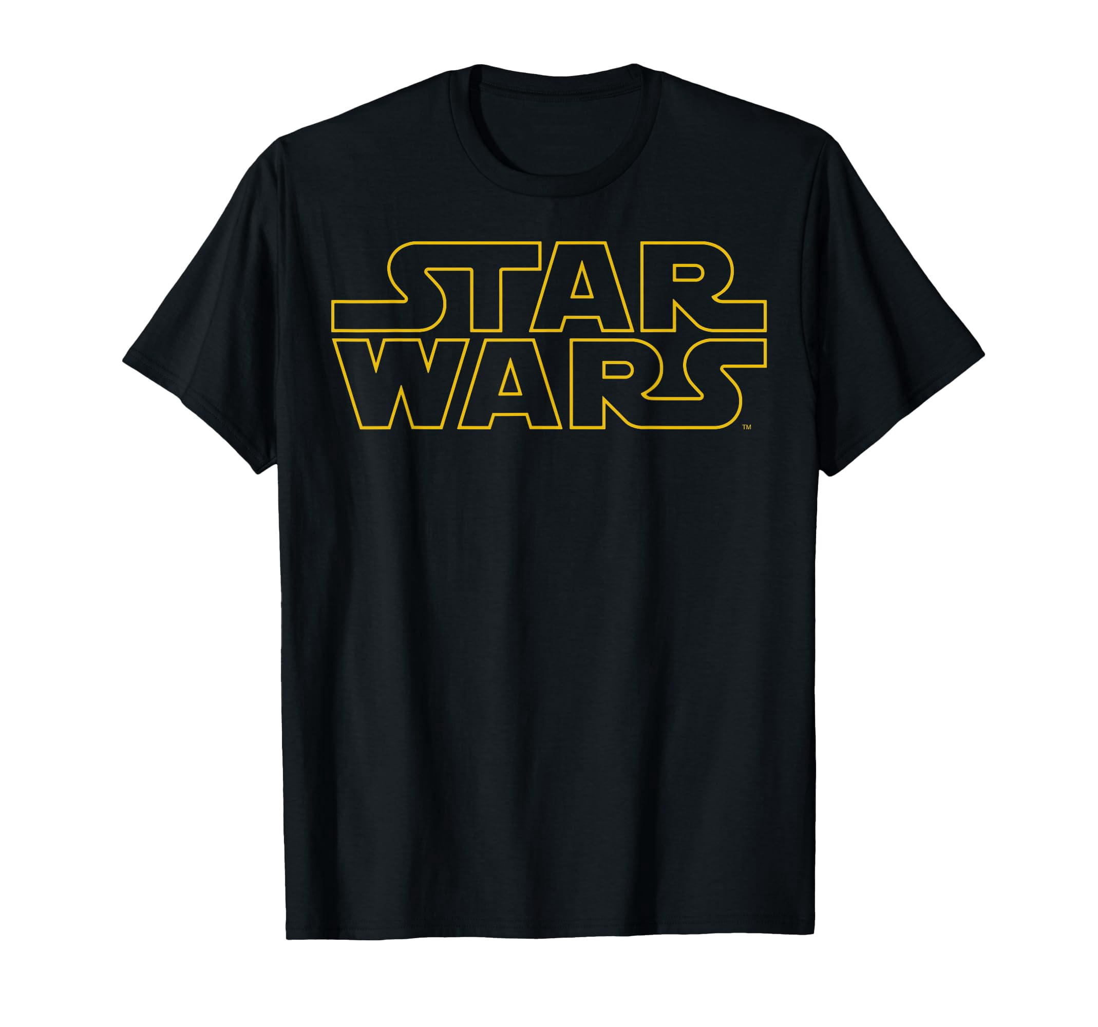 Bold Classic Yellow Outline Text Design T-Shirt for Stylish Casual Wear ...