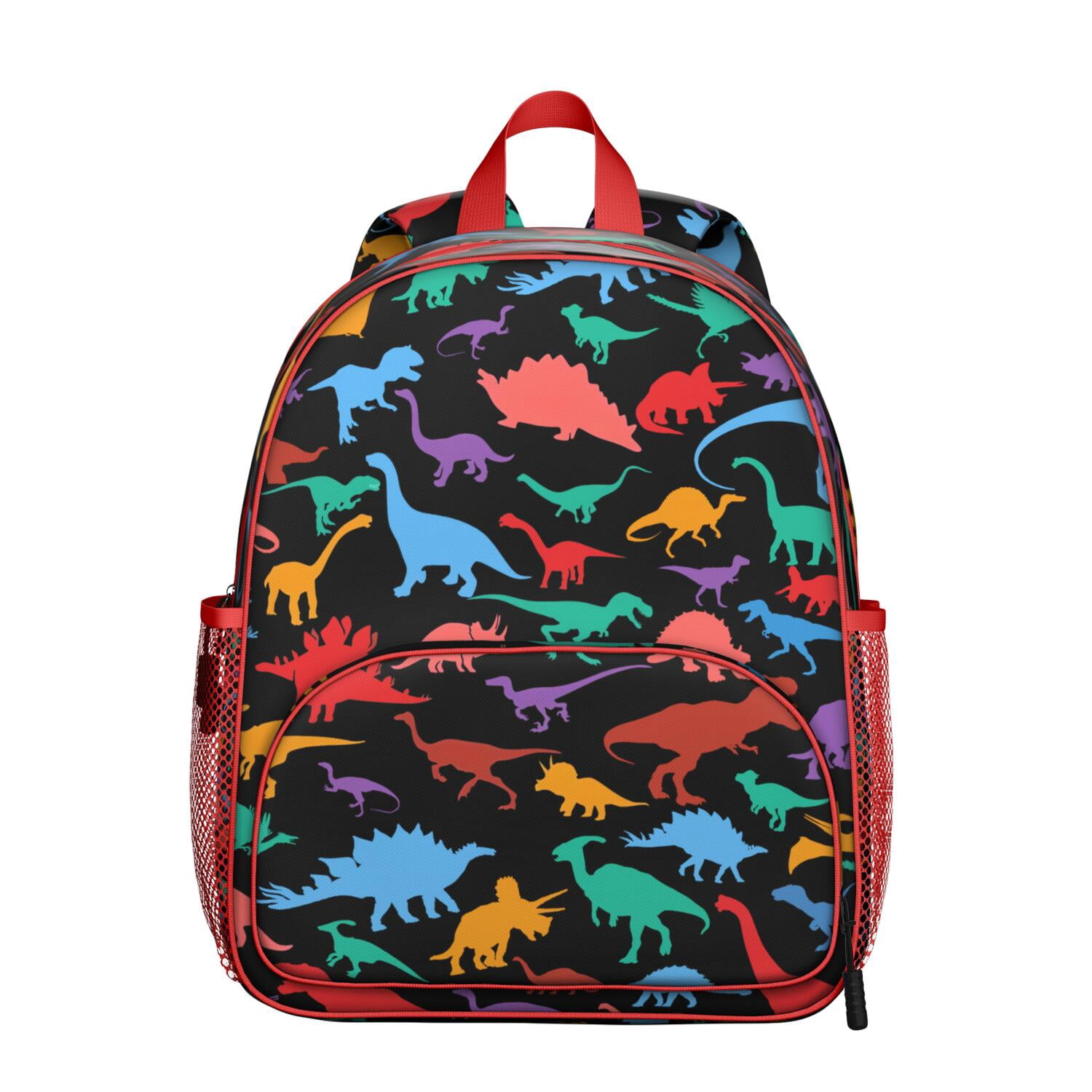 Bold Color Dinosaur Student Backpack – Vibrant Dino Print with Cute ...
