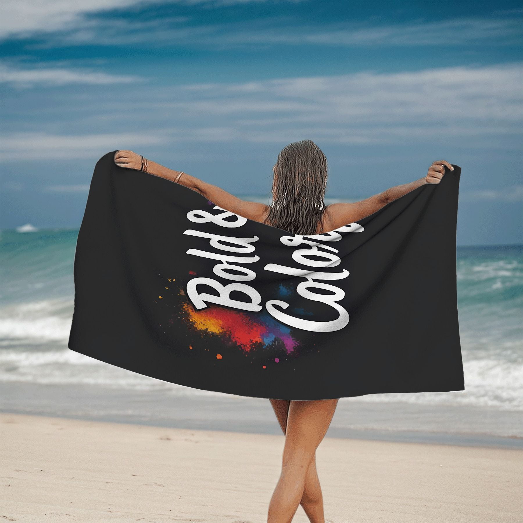 Bold & Colorful Beach Towel - Vibrant Splash Design Perfect for Pool ...