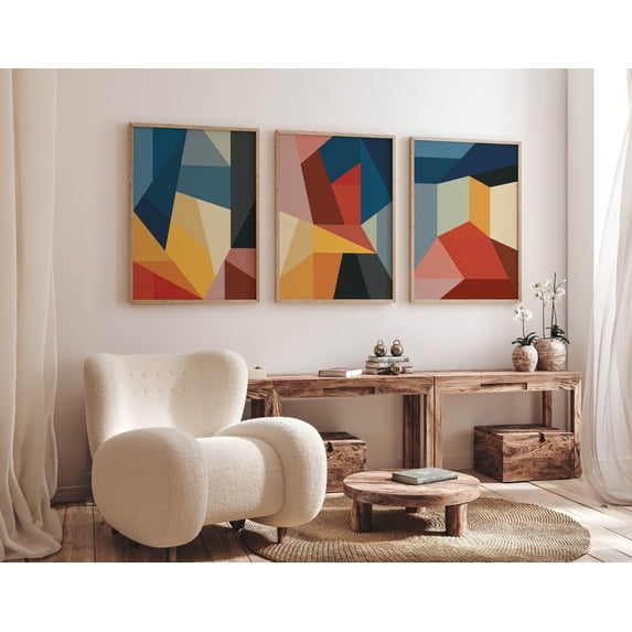 Bold Colorful Geometric Abstract Art Prints Home Decor Office Wall Art ...