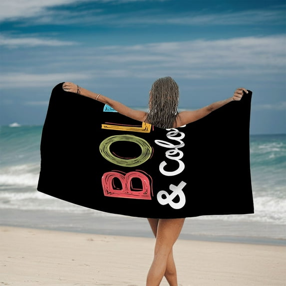 Bold & Colorful Hand - Drawn Beach Towel - Vibrant Red Yellow & White ...