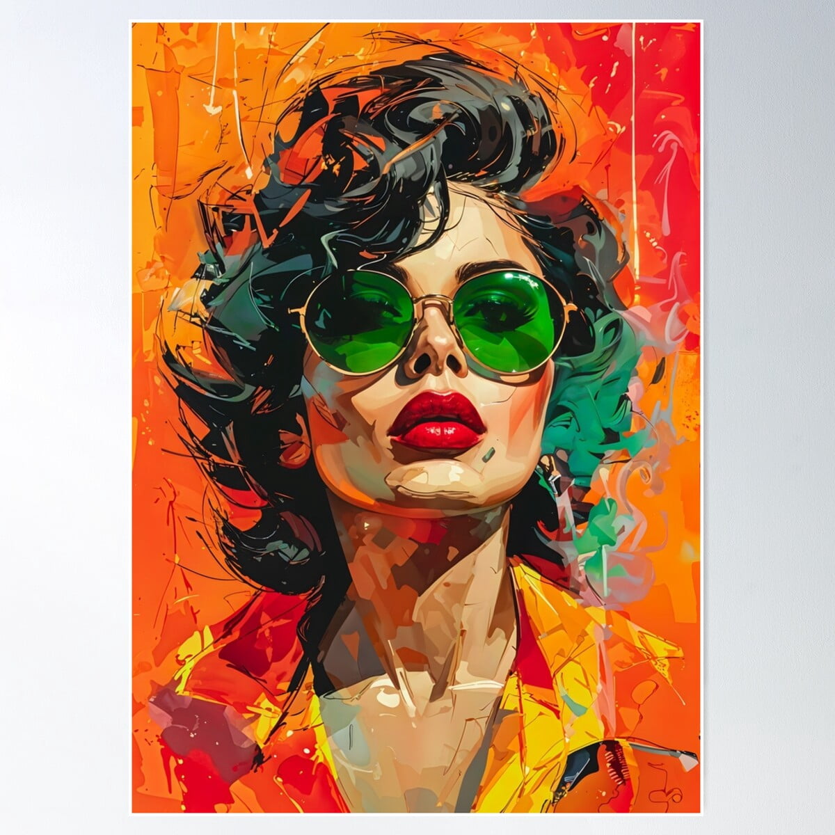 Bold Colors And Fierce Expression In Motion Poster Wall Art, Modern ...