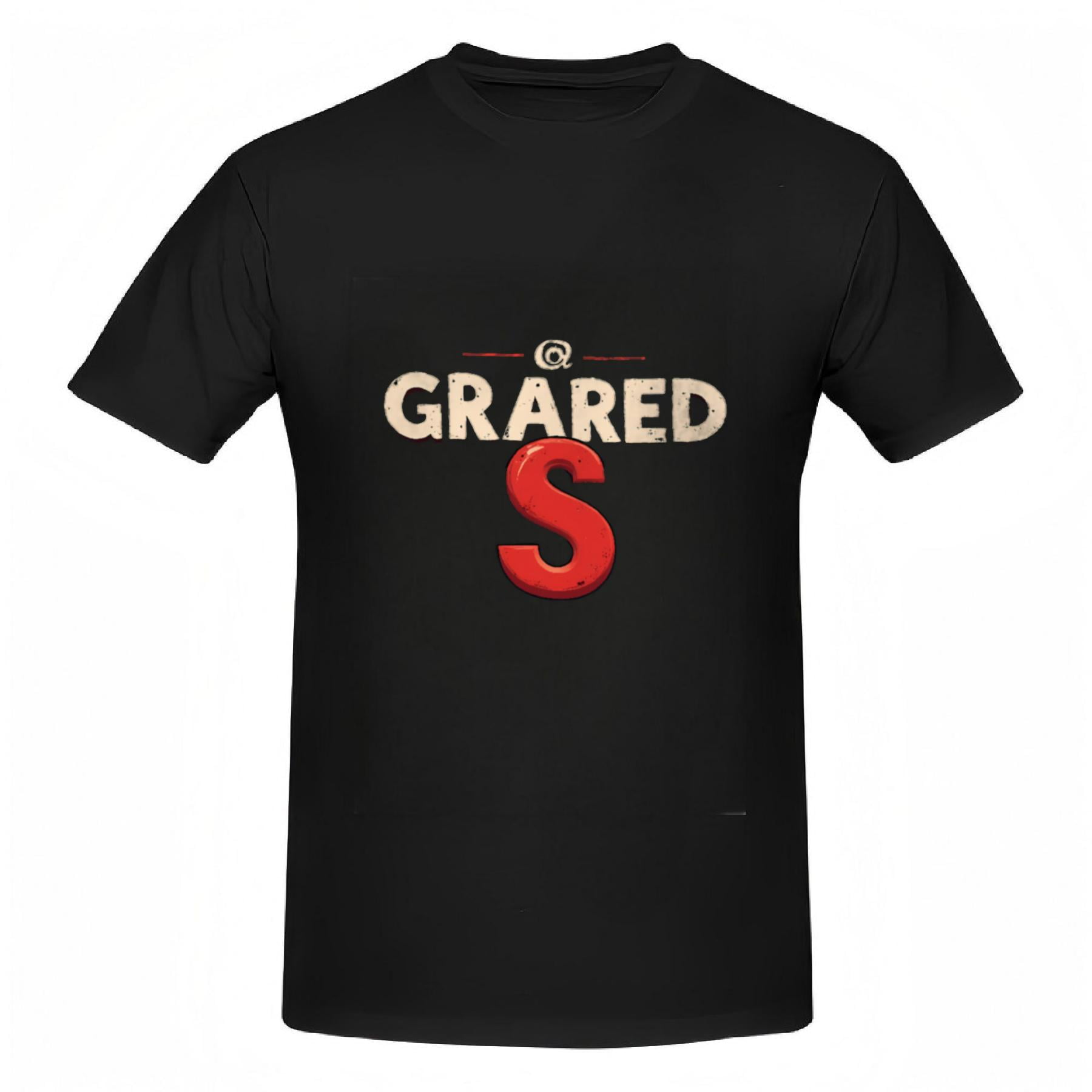 Bold Cotton Short Sleeve T-Shirt with ' GRARED ' in White & Red Outline ...