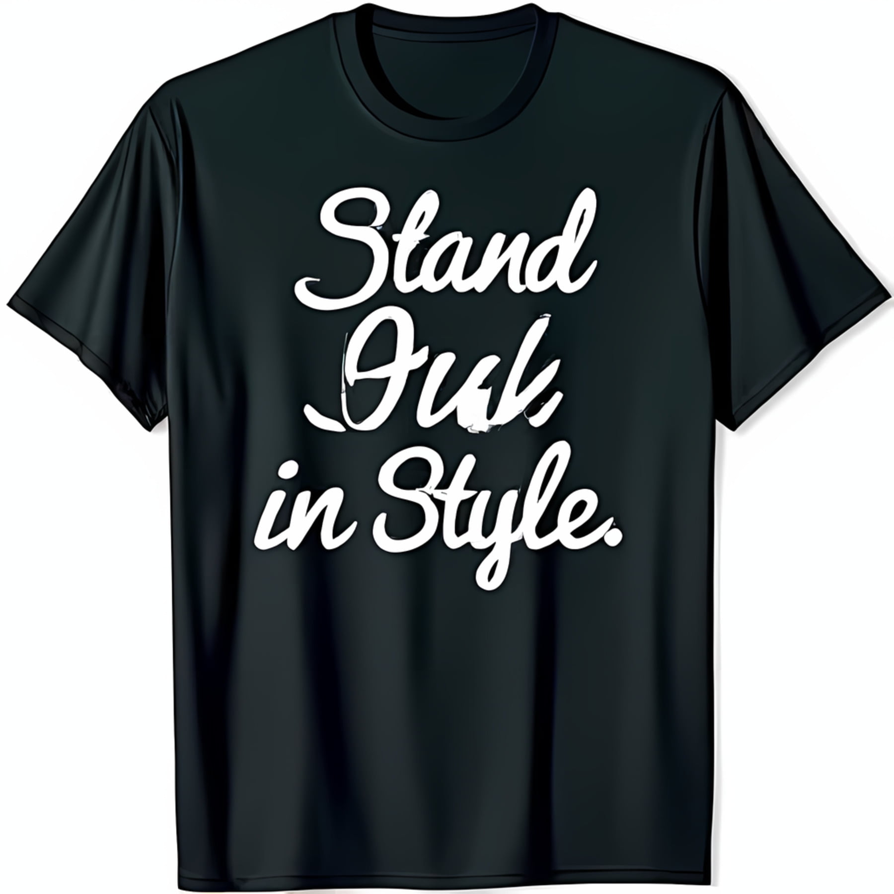 Bold Cursive Graphic Black T-Shirt Stand Out in Style Comfortable ...