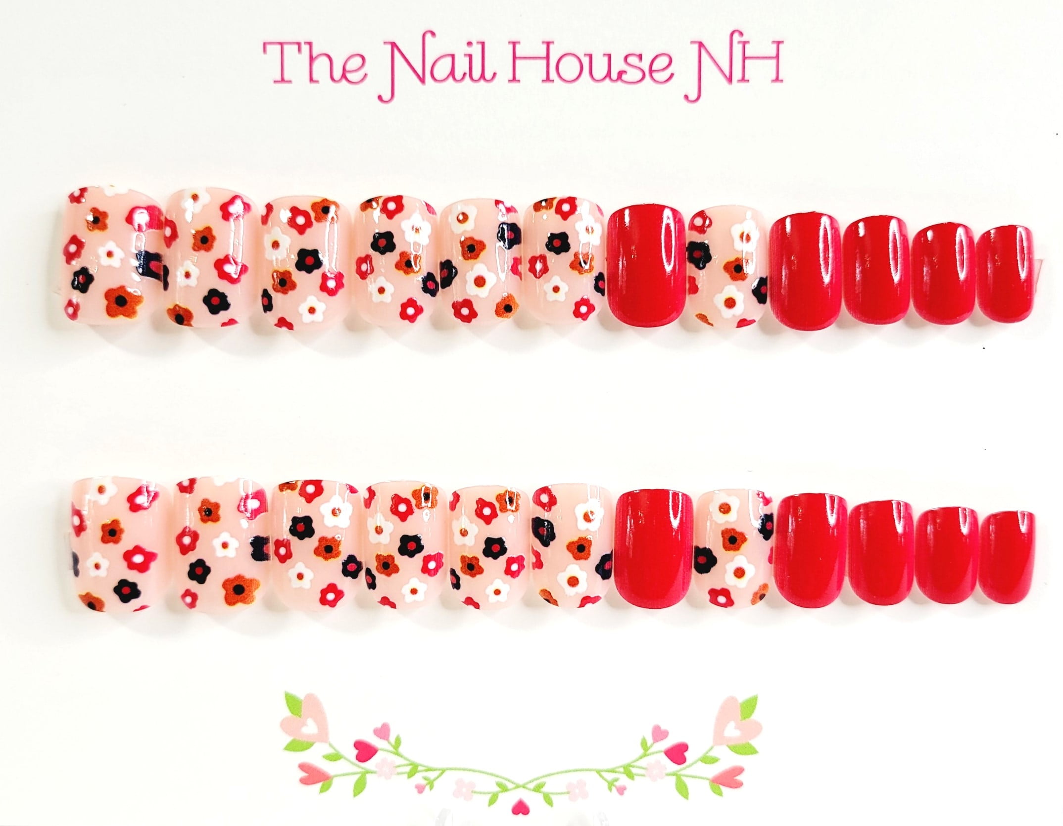 Bold Daisy Square Press-on Nails by The Nail House NH - 24 Pieces ...