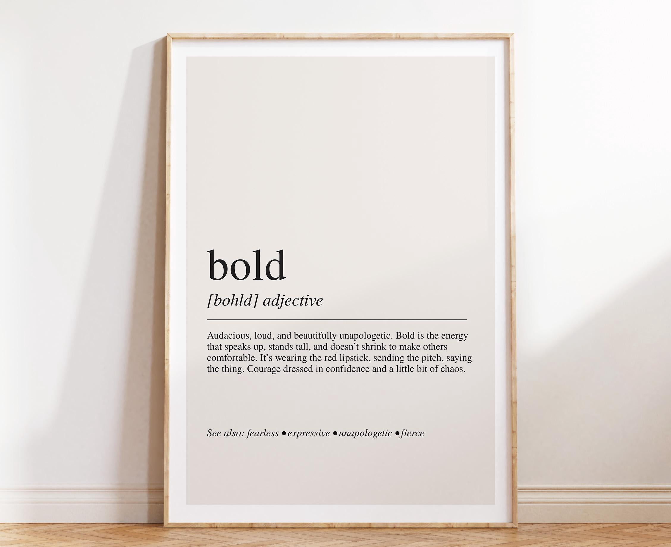 Bold Definition Poster, Empowering Wall Print For Women, Creatives, And ...