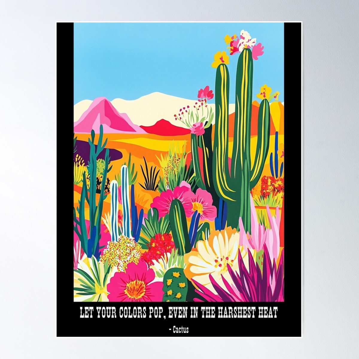 Bold Desert Landscape With Positive Vibes Poster Wall Art, Modern Wall ...