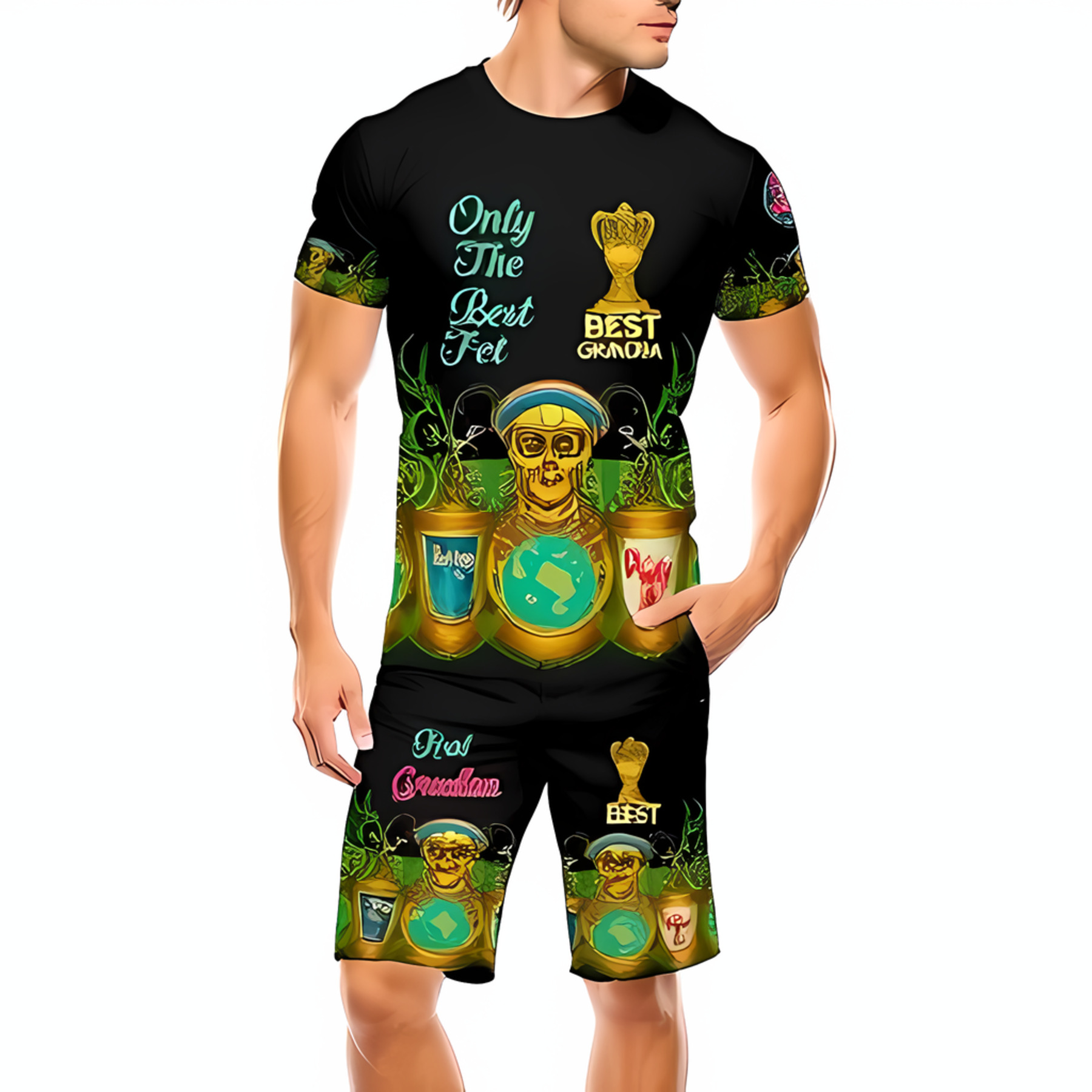 Bold Design Matching T-Shirt and Shorts Set - " Only the Best Fet ...
