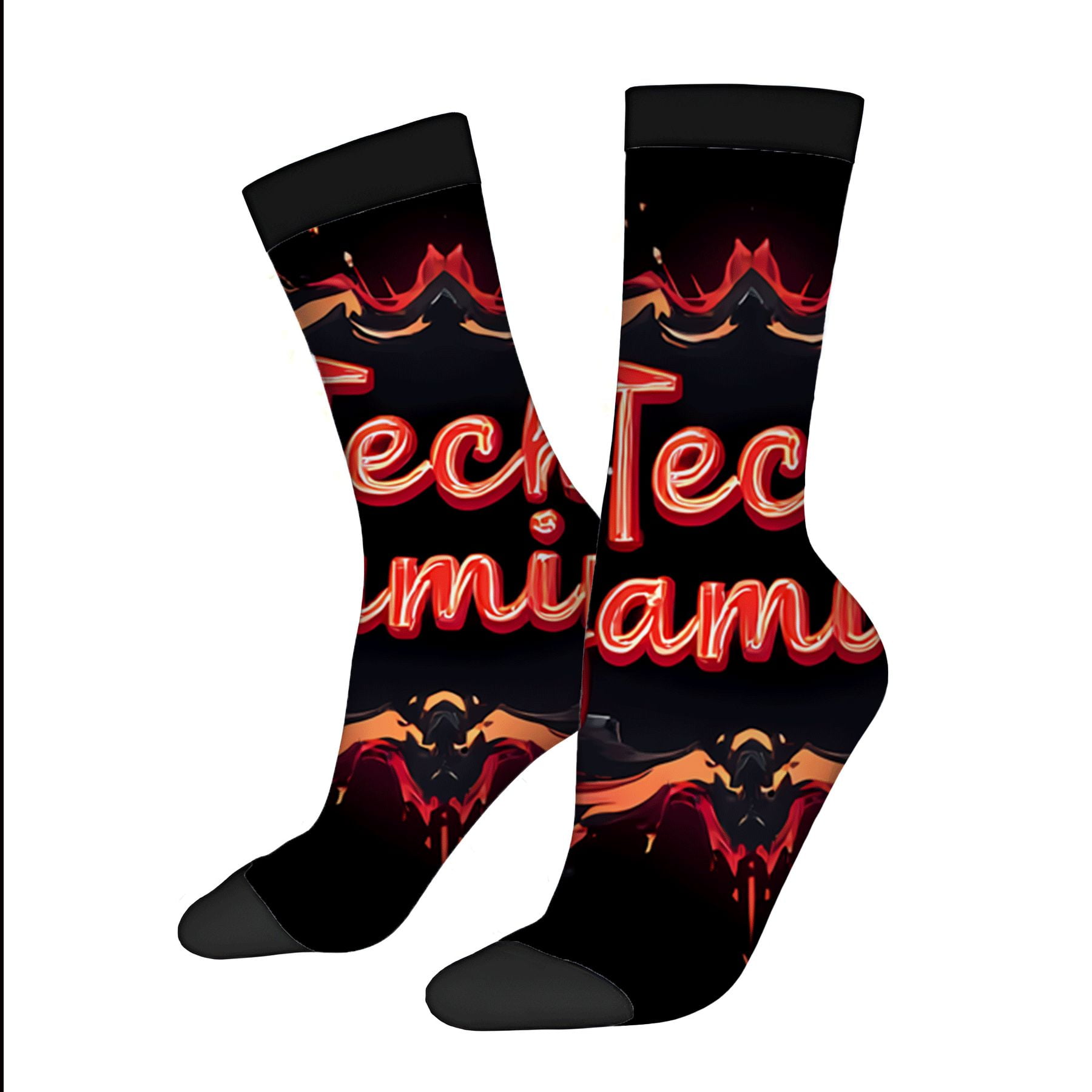 Bold Design Socks 2 Pairs of Unisex Trendy Socks with Fiery Flames ...