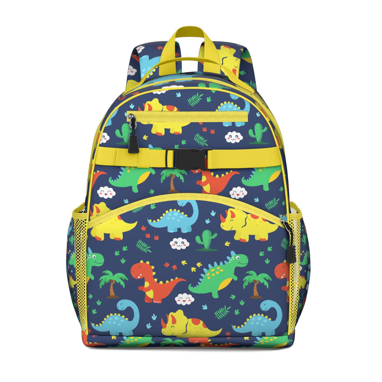 Bold Dinosaur Toddler Backpack with Modern Watercolor Roaring Dino and ...