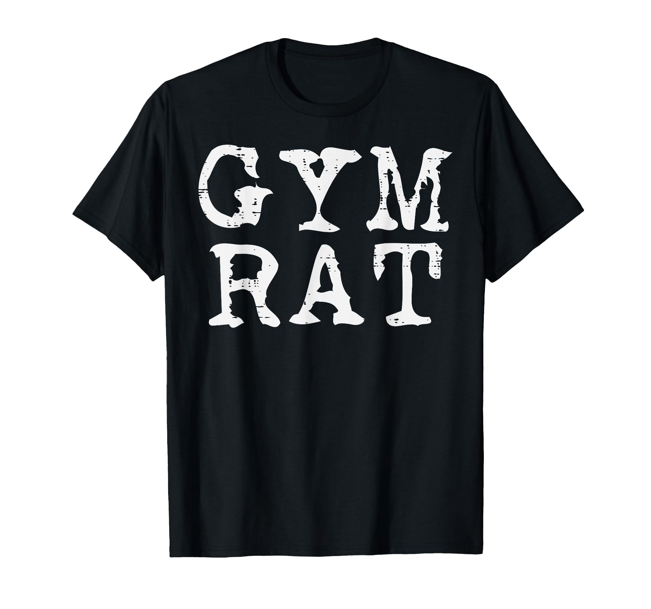 Bold Distressed GYM RAT Graphic T-Shirt for Fitness Enthusiasts and ...