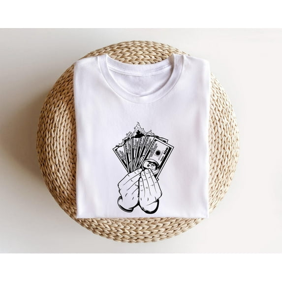 Bold Dollar Sign Graphic Tee - Trendy Money Shirt - Walmart.com