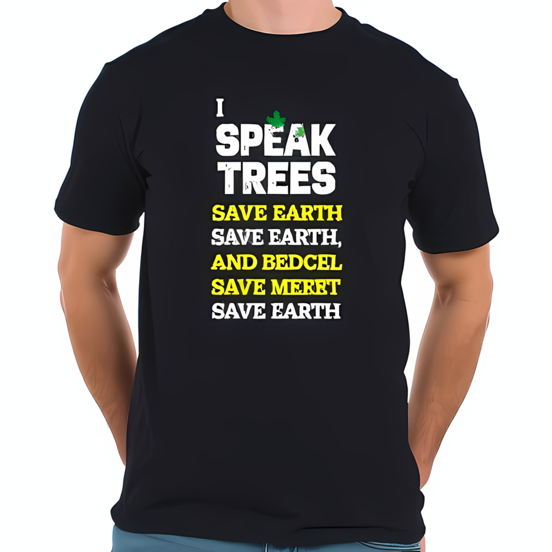 Bold Environmental Message Cotton Short Sleeve T-Shirt - " I SPEAK ...