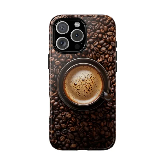 Bold Espresso Mug Coffee Bean Design iPhone Case for iPhone 17 through ...