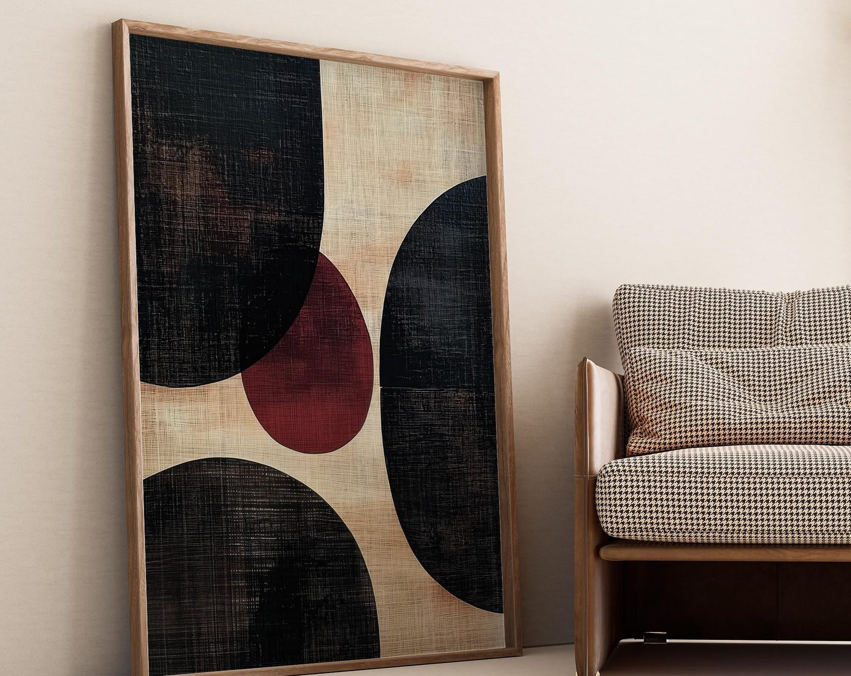 Bold Essence Modern Wabisabi Wall Art Print | Black Abstract Art for ...