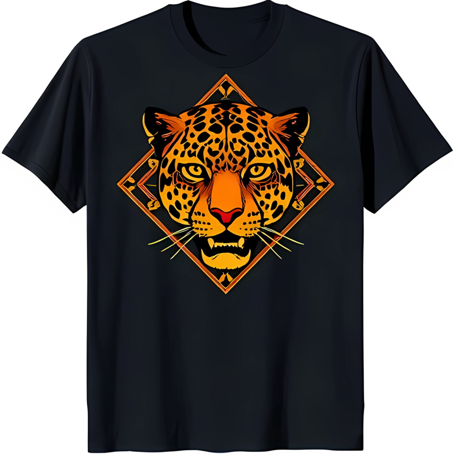 Bold Face Graphic Black T-Shirt Orange & Yellow Design - Walmart.com