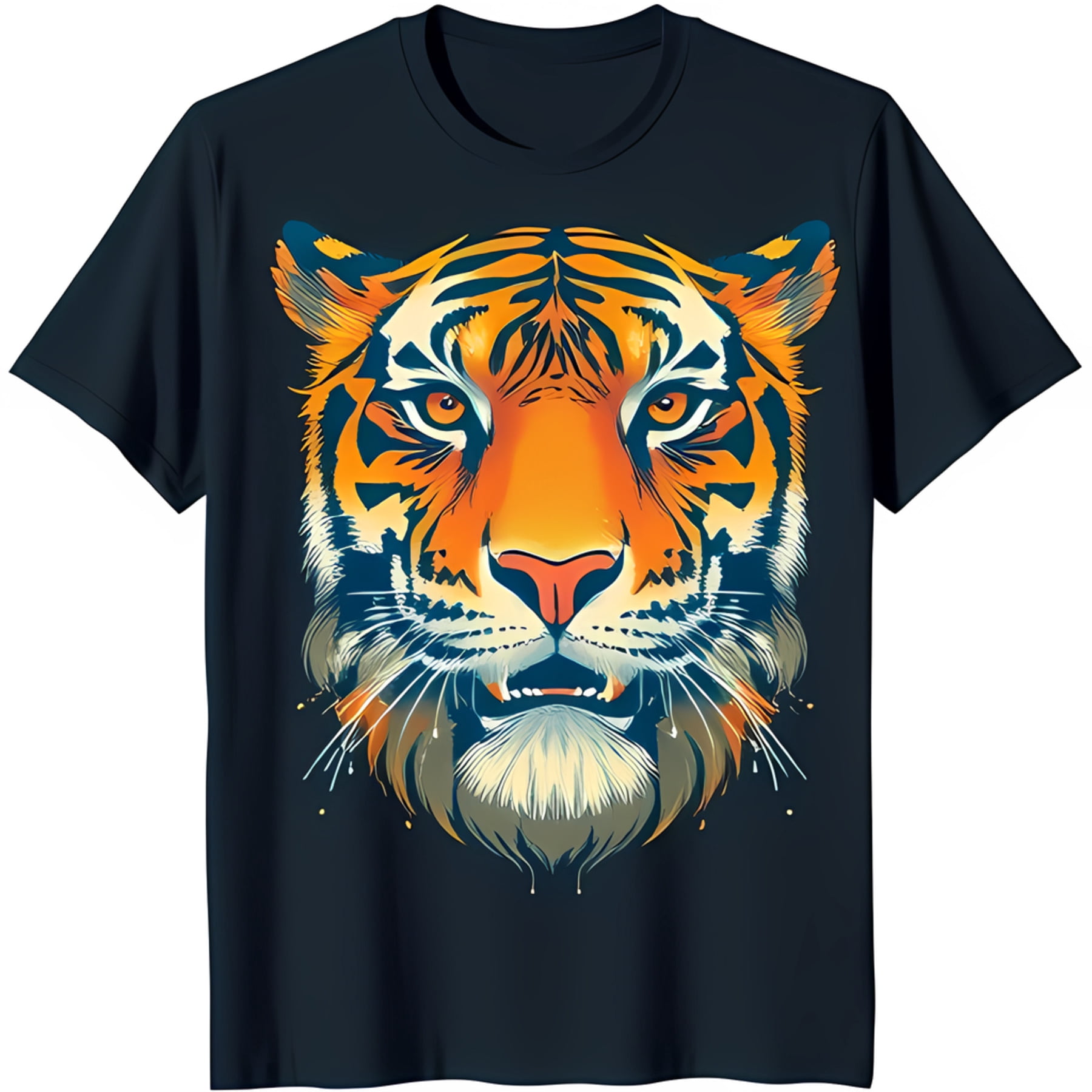 Bold Face Graphic T-Shirt Striking & Black Design on Blue - Walmart.com