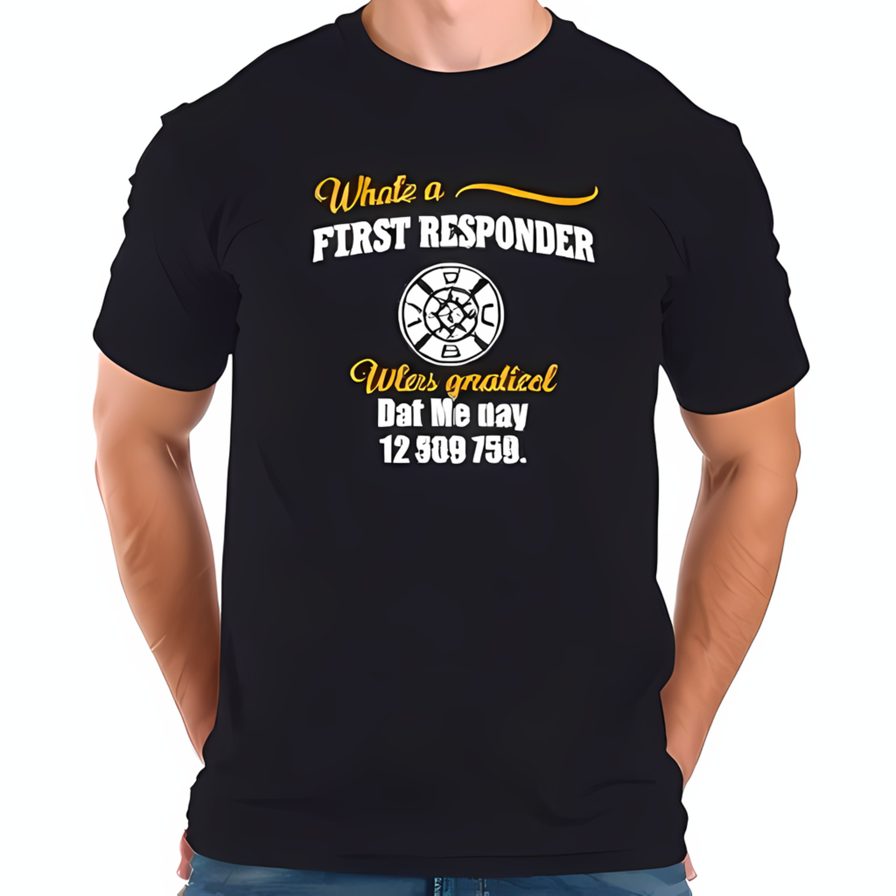 Bold First Responder Cotton Short Sleeve T-Shirt with Eye-Catching ...