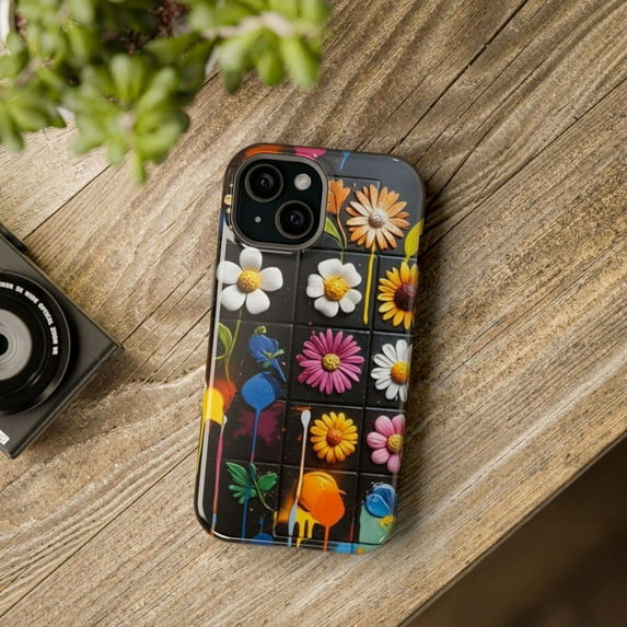 Bold Flower Block Modern Artistic Pattern Phone Case with iPhone 17 to ...