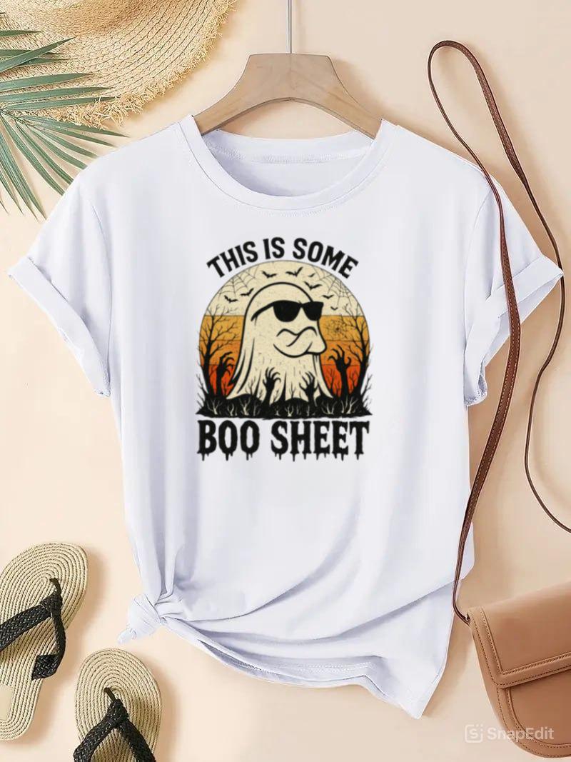 Bold Funny This Is Some Boo Sheet Halloween Ghost Party Humor Unisex T ...