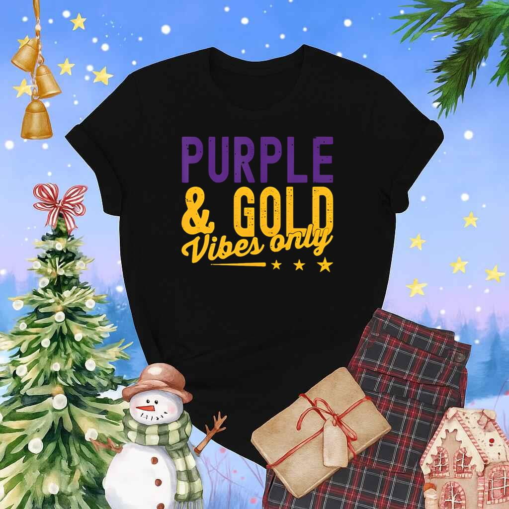 Bold Game Day Purple Gold Retro Sports Spirit Vibes Unisex T-Shirt up ...