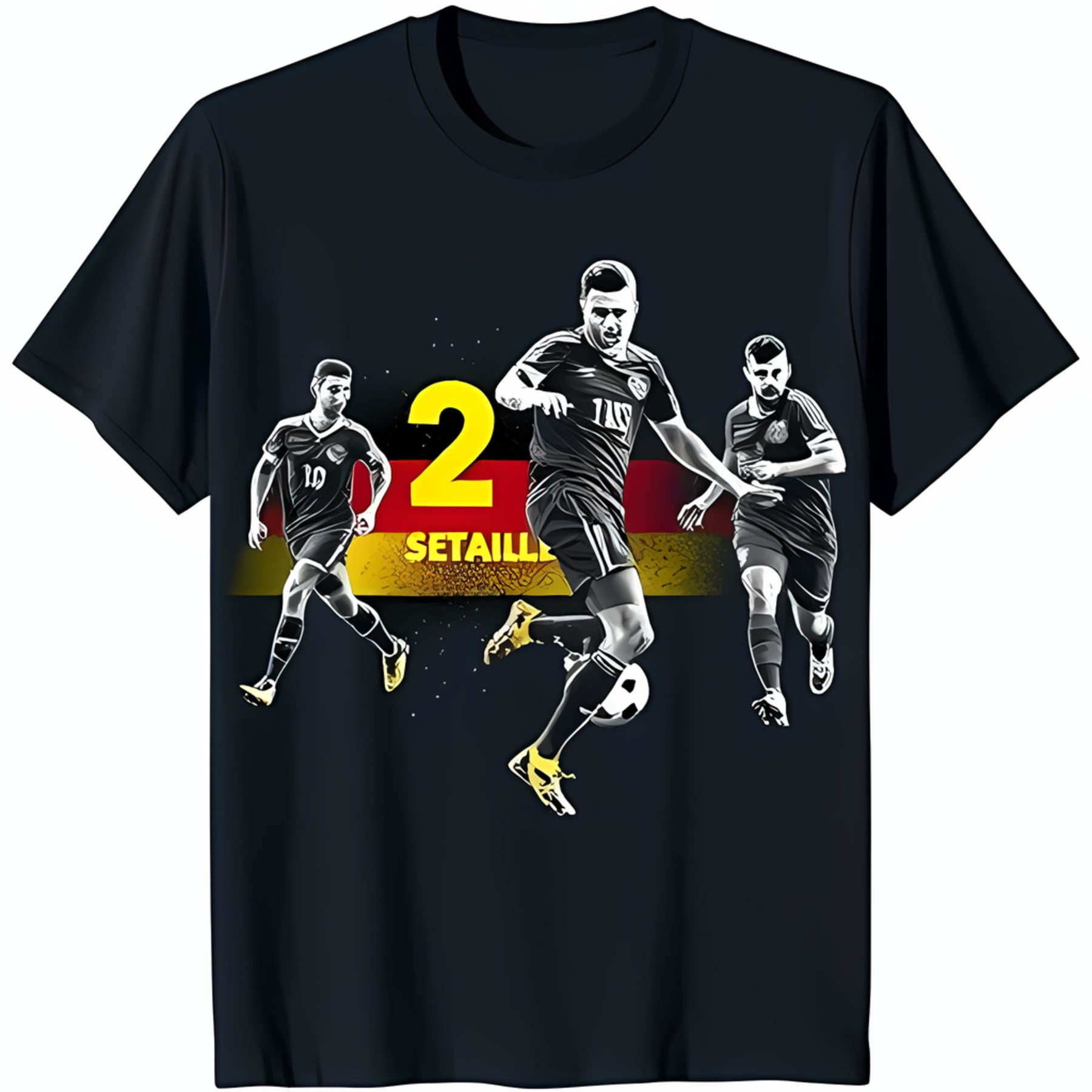 Bold German Soccer T-Shirt with Iconic Number 2 and Design Black ...