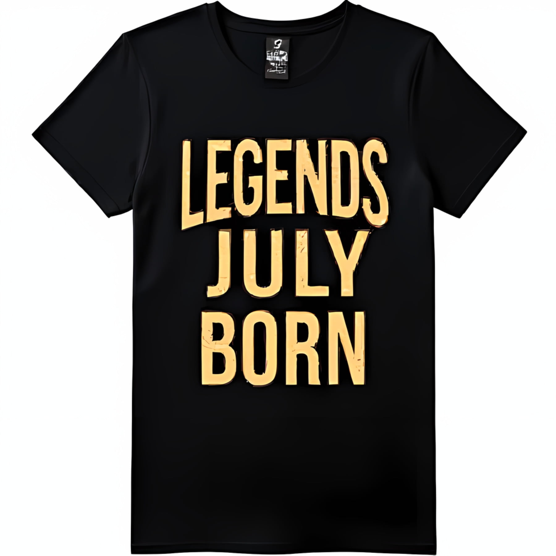 Bold Gold 'Legends July Born' Graphic Black T-Shirt for Stylish Comfort ...