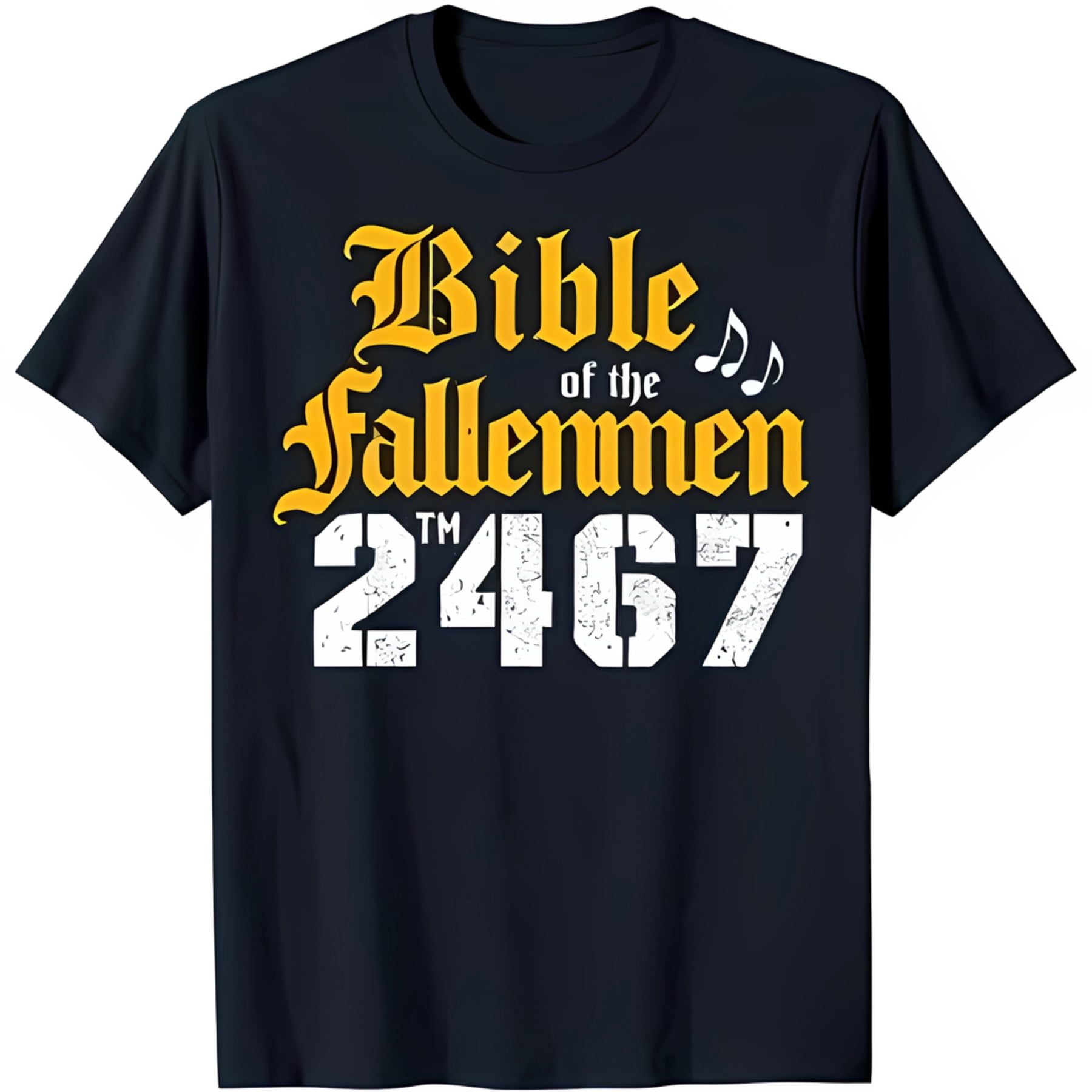 Bold Gothic Script Graphic Tee 'Bible of the Fallenmen TM 2467' Vintage ...