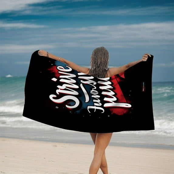 Bold Gradient Beach Towel - Strive Sive Juner Design in Blue & Red ...