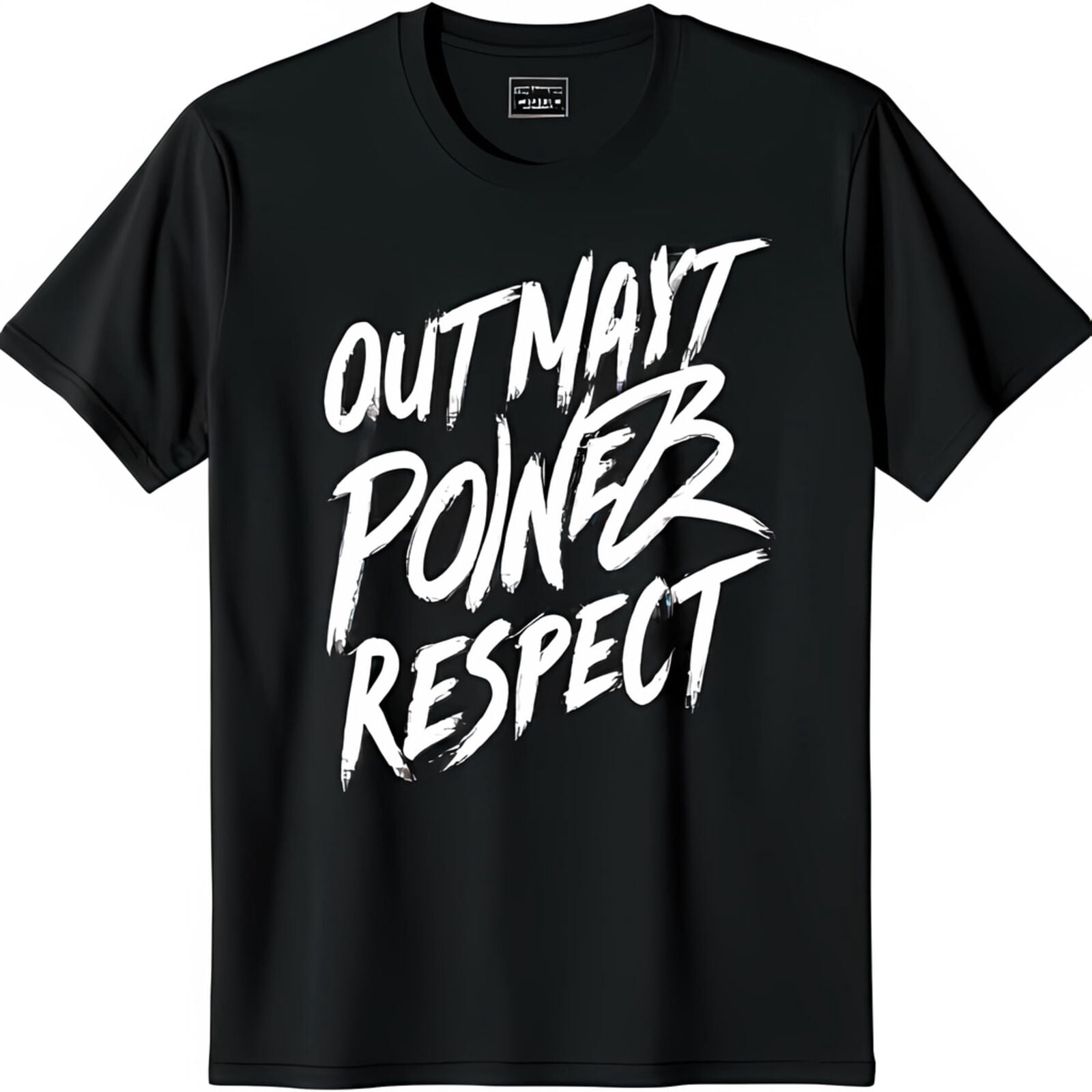 Bold Graffiti Graphic Black T-Shirt Outmay t Power Respect Statement ...