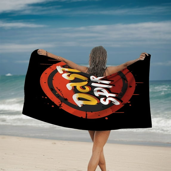 Bold Graffiti-Inspired Beach Towel - Dynamic Red & Black Design Perfect ...